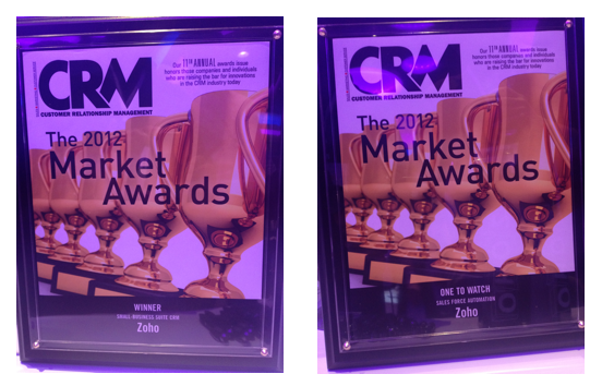 Zoho received CRM Magazine's Market Leader Award - Zoho Blog
